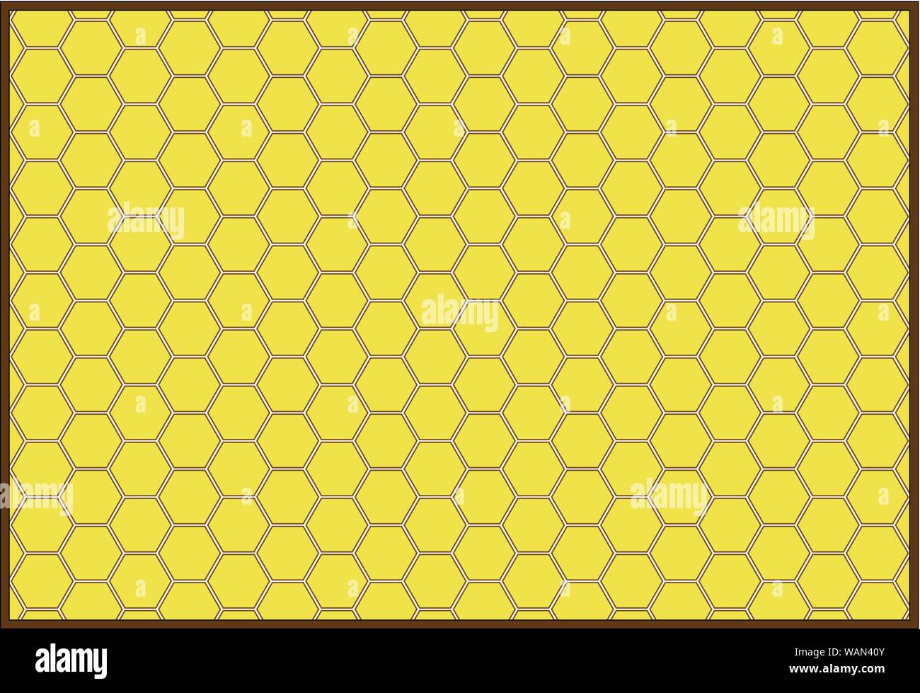 hexagon bee honeycombs with honey, a yellow background Stock Vector ...