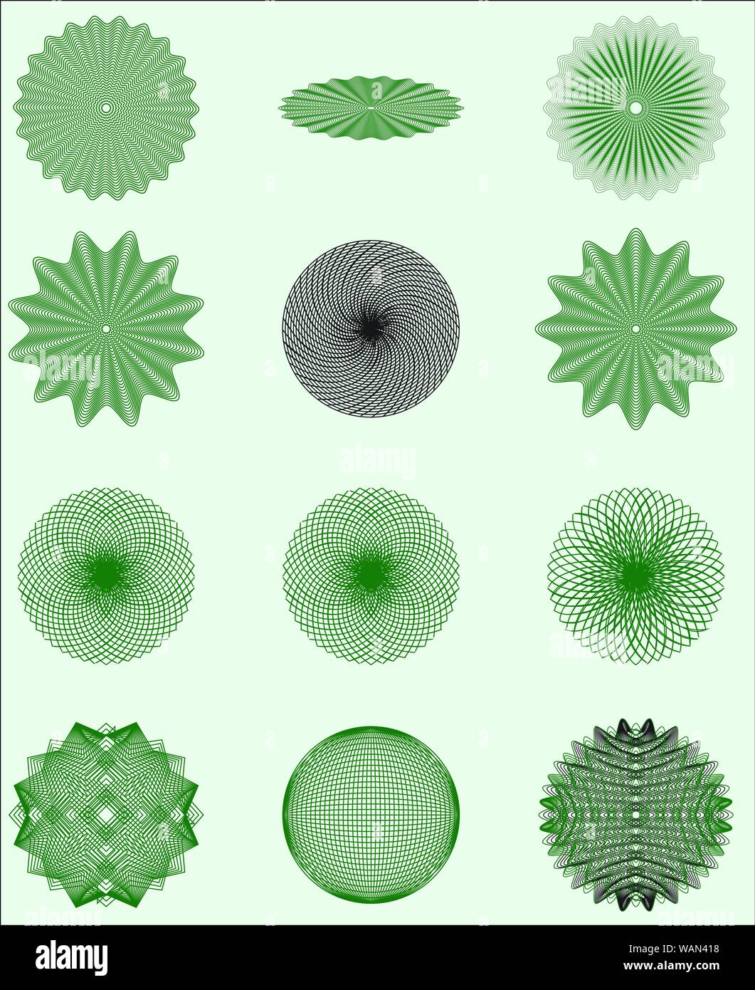 the stylized watermark black and white on a green background Stock ...