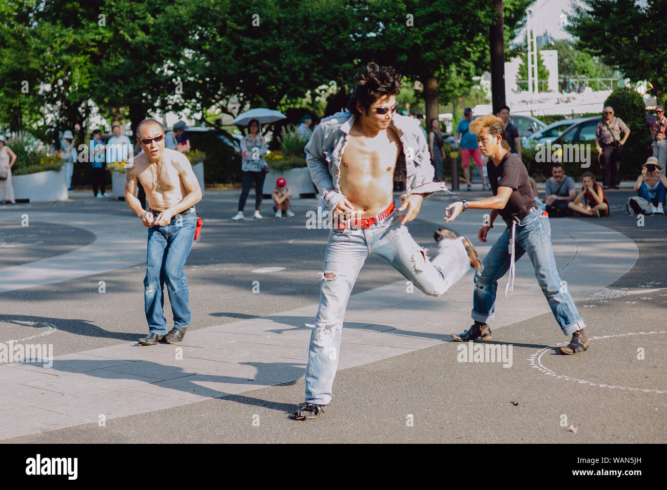 Tokyo, Japan. 11th Aug, 2019. Japanese rockabilly dancers in Yoyogi ...