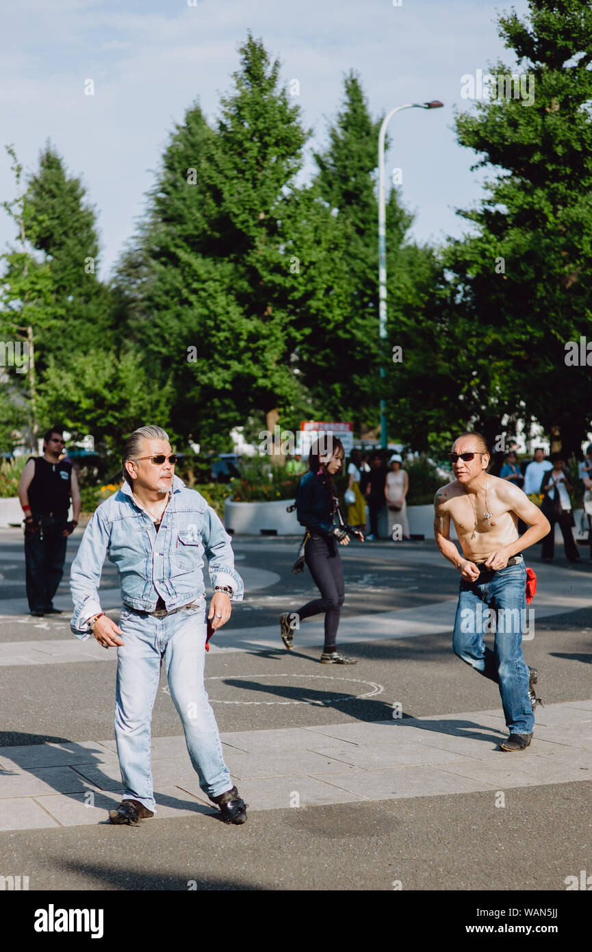 Tokyo, Japan. 11th Aug, 2019. Japanese rockabilly dancers in Yoyogi ...