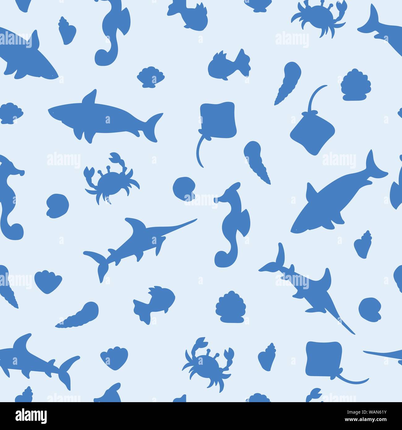 Seamless pattern shark hand Stock Vector Images - Alamy