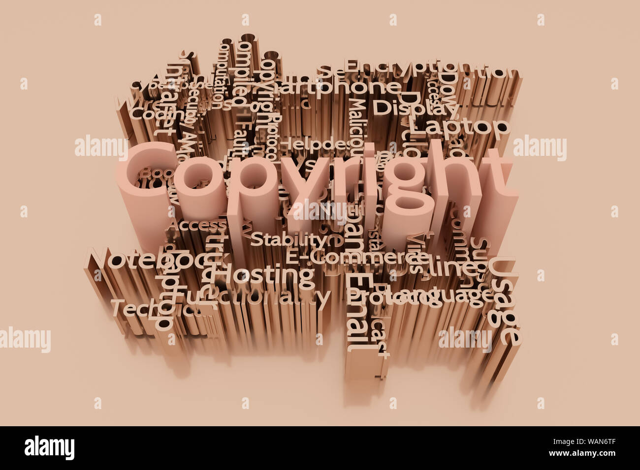 Copyright, ICT, information technology keyword words cloud. For web ...
