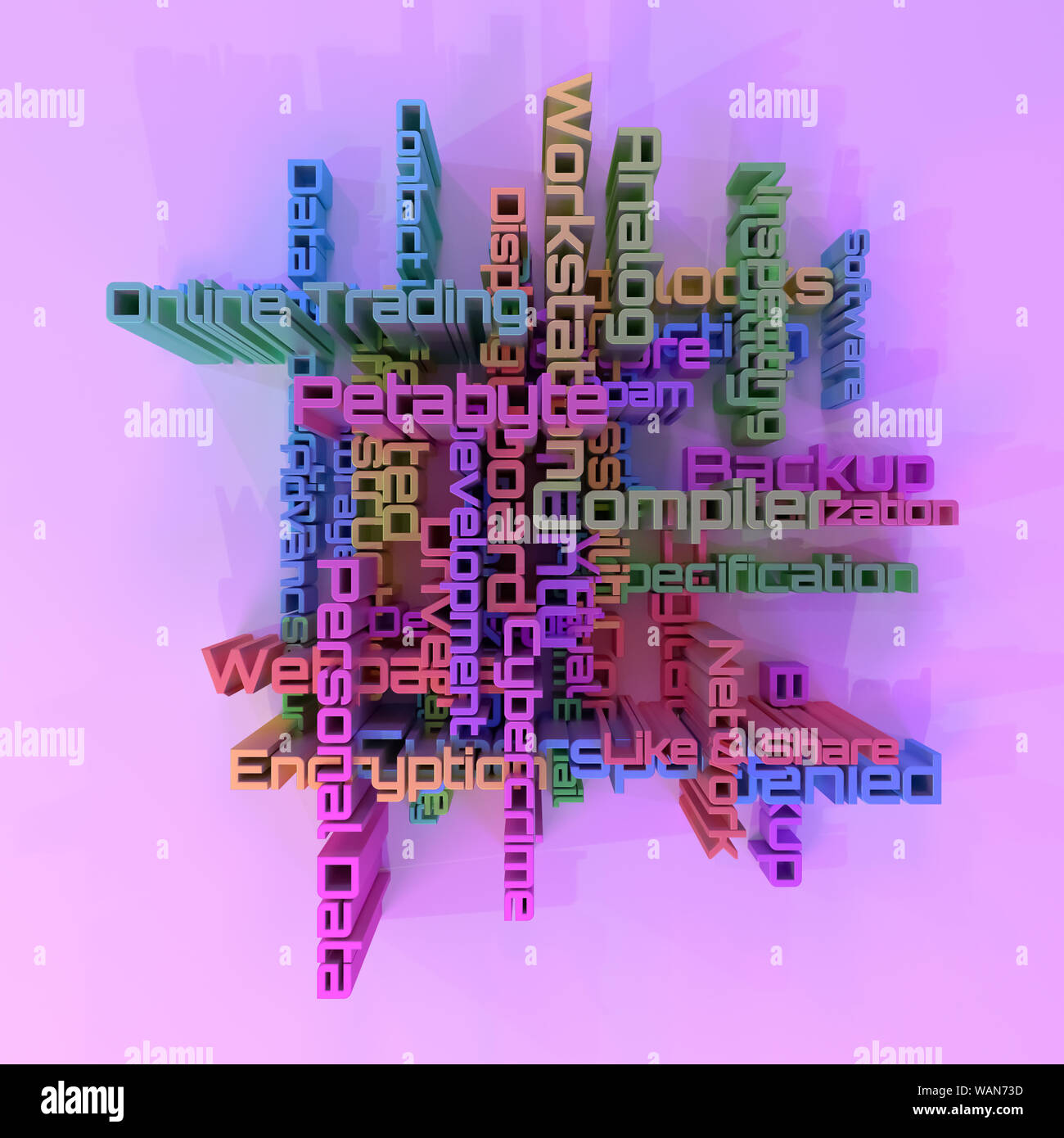 ICT, information technology keyword words cloud. For web page or design ...