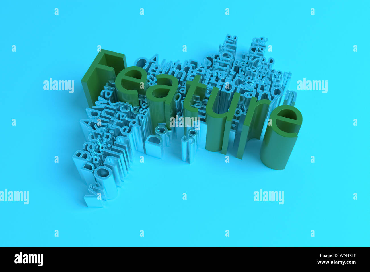 Feature, ICT, information technology keyword words cloud. For web page ...