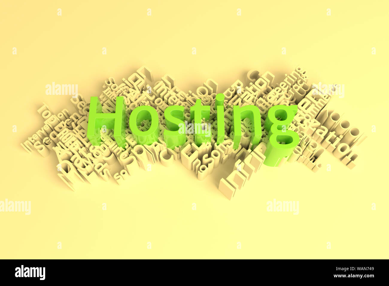 Hosting, ICT, information technology keyword words cloud. For web page ...