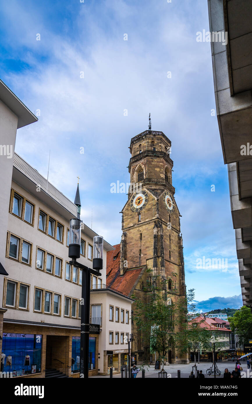 Stuttgart, Germany, August 15, 2019, Famous german church building ...