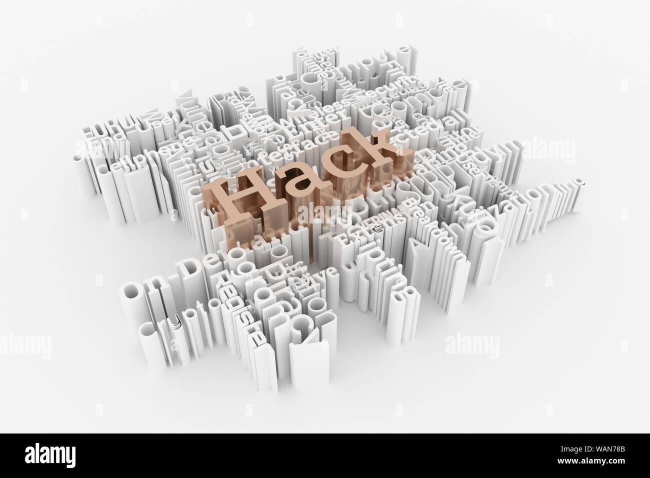 Hack, ICT, information technology keyword words cloud. For web page or ...