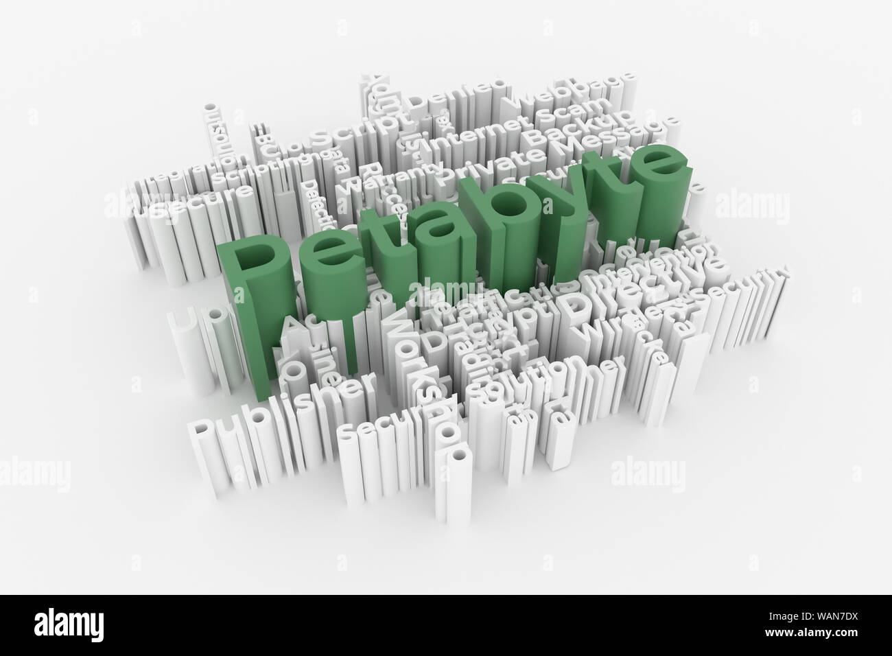 Petabyte, ICT, information technology keyword words cloud. For web page ...