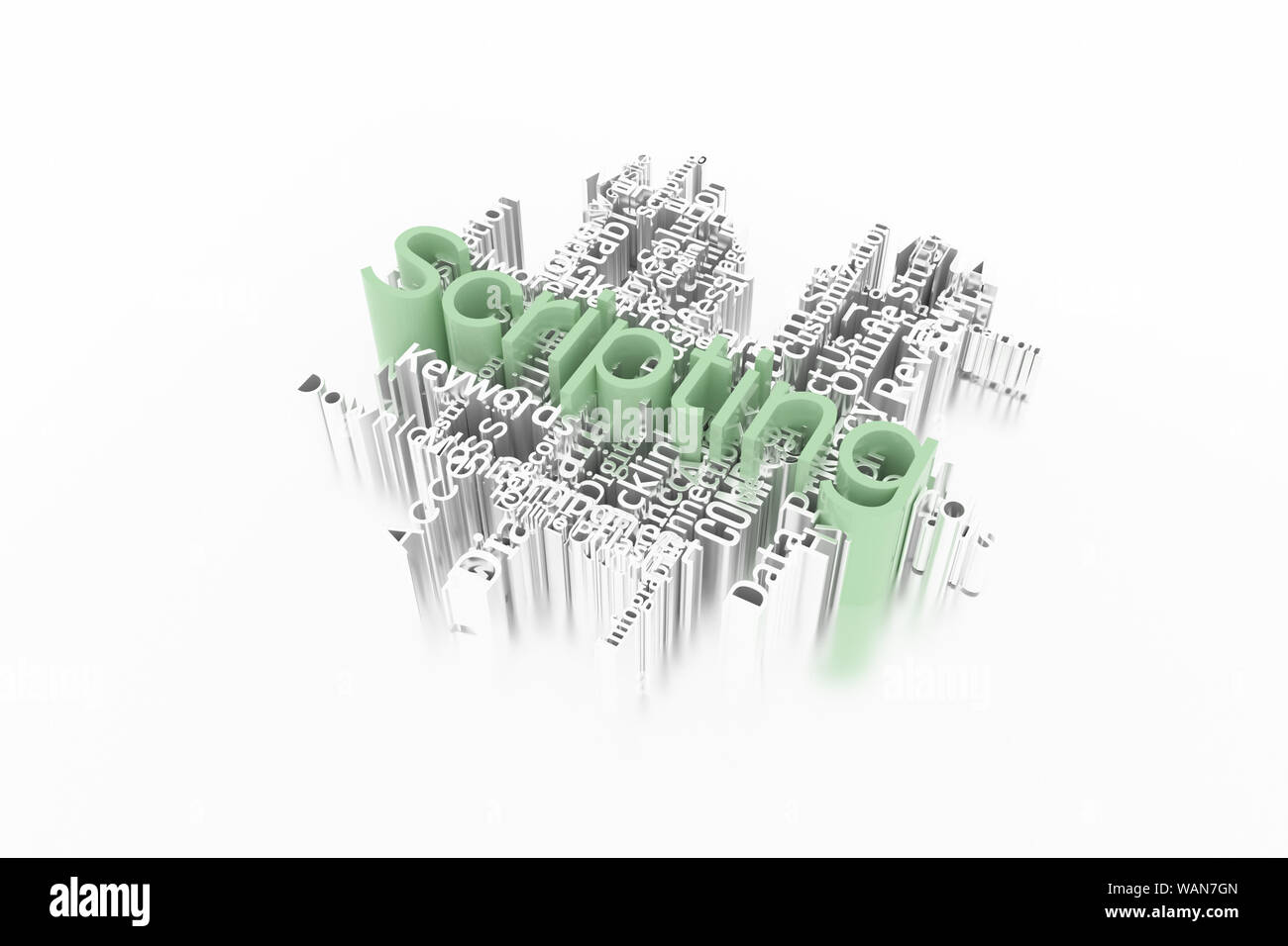 Scripting, ICT, information technology keyword words cloud. For web ...