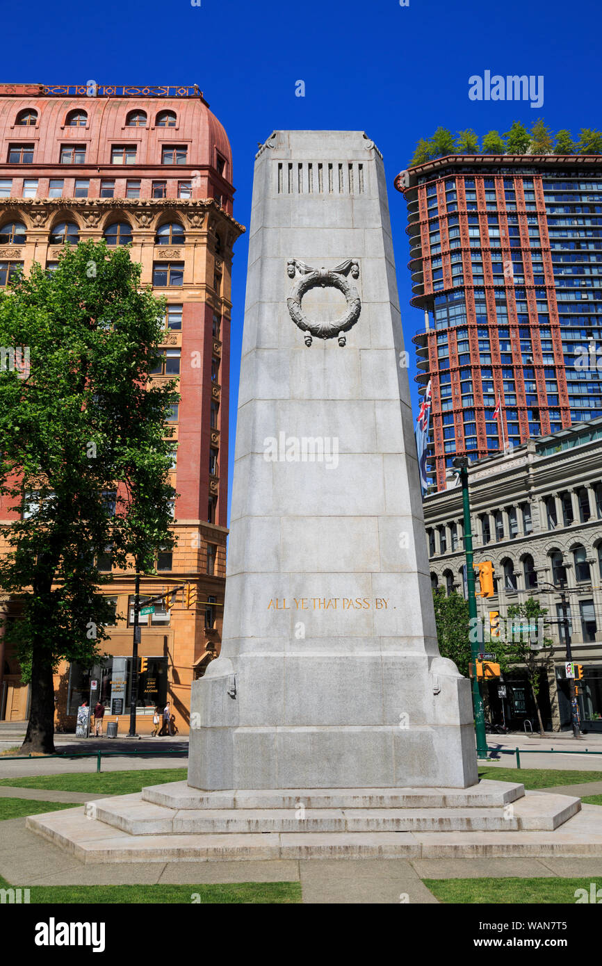 Victory Square, Vancouver City, British Columbia, Canada, USA Stock ...