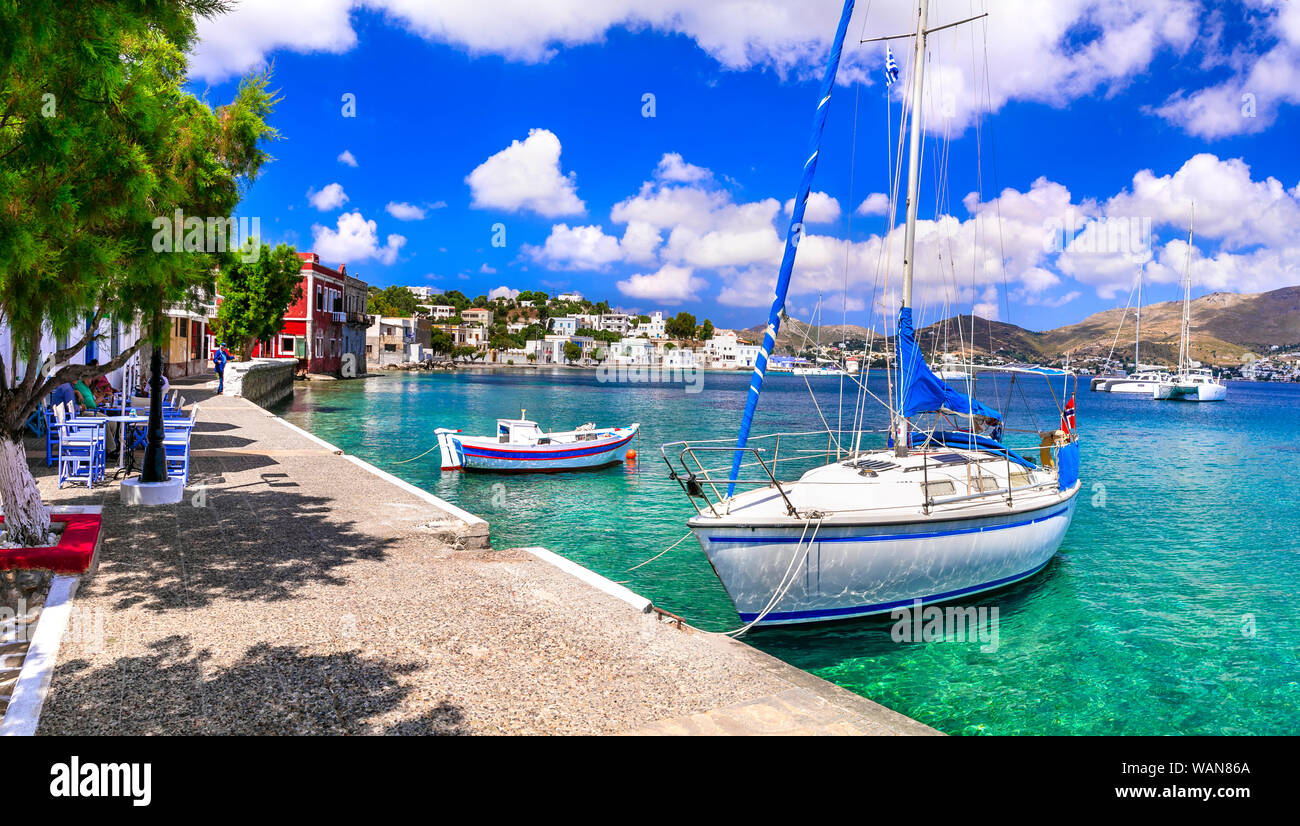 Beautiful Agia Marina village,view with traditional houses and ...