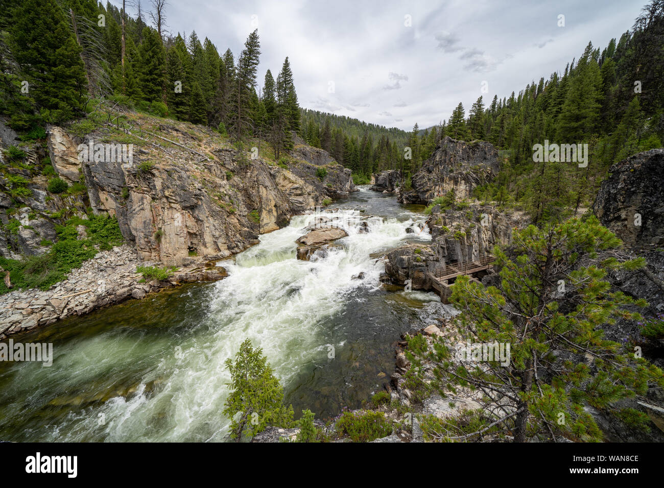 Dagger Falls waterfall in Idaho in the Salmon-Challis National Forest ...