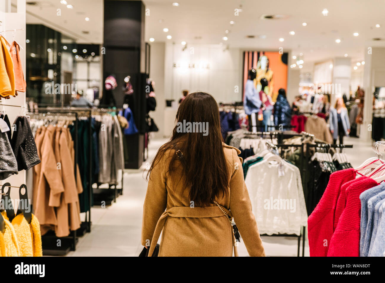 LVIV, UKRAINE - October 27, 2018: fashion clothes shop inside. interior ...