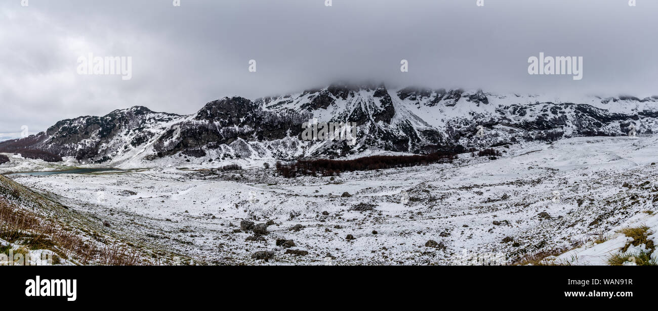 Montenegro, XXL panorama of snow covered nature landscape of ...