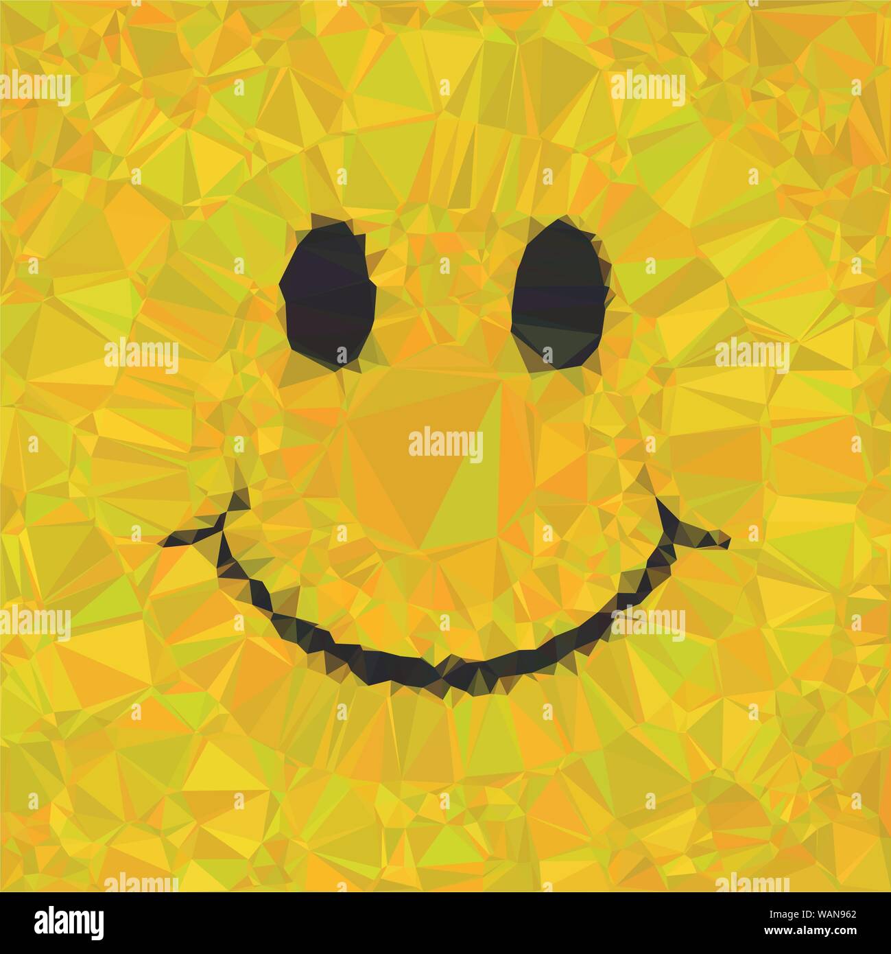 Smile triangular low poly, mosaic pattern background, Vector polygonal ...