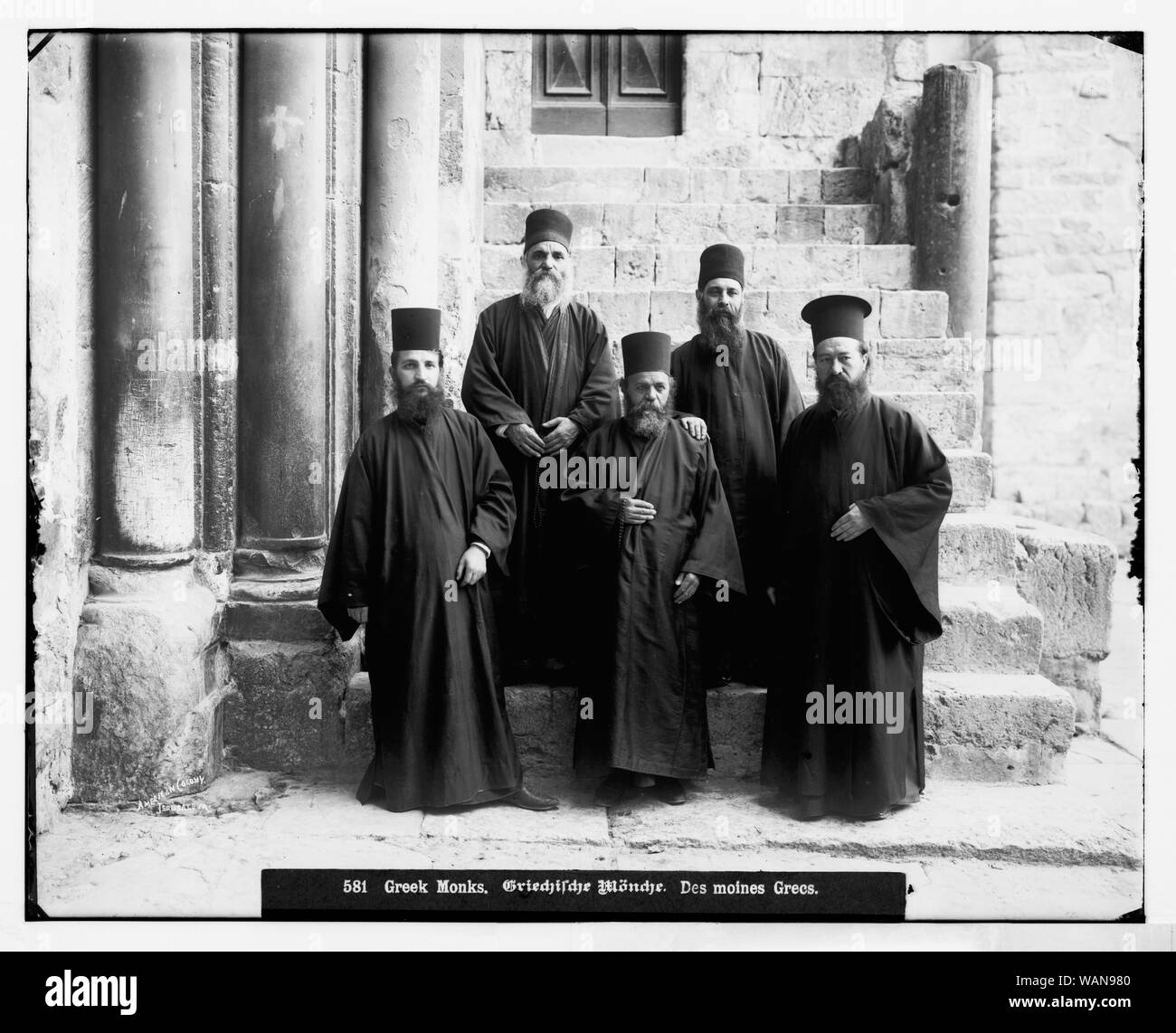 Costumes and characters, etc. Greek monks Stock Photo - Alamy