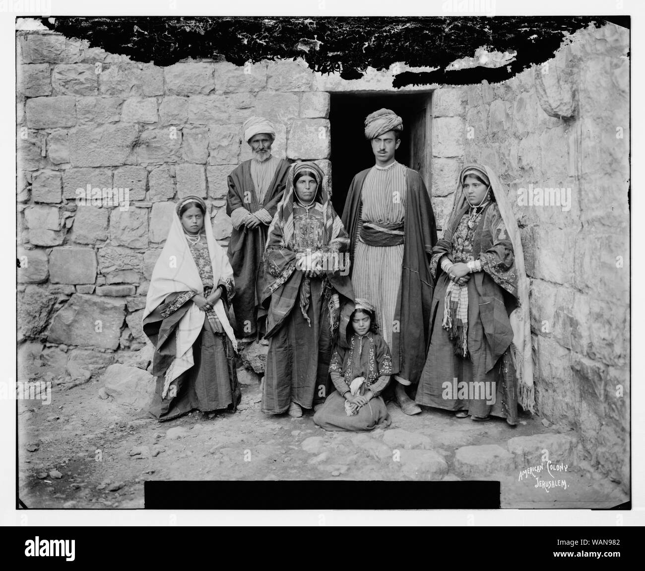 Costumes and characters, etc. Family group, Ramallah Stock Photo - Alamy