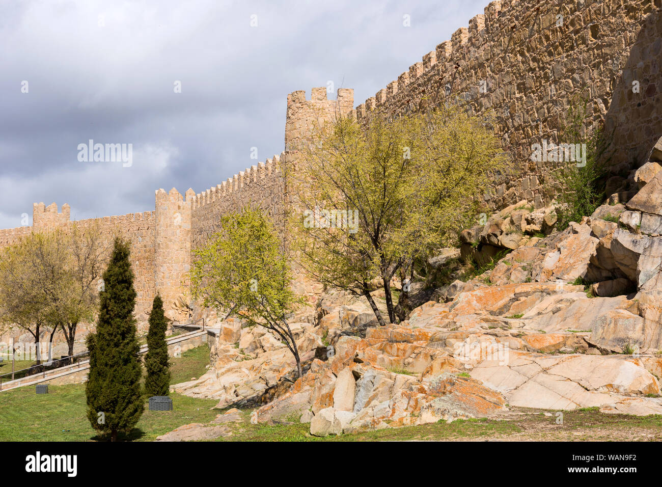 Ancient fortification of Avila, Castile and Leon, Spain Stock Photo - Alamy