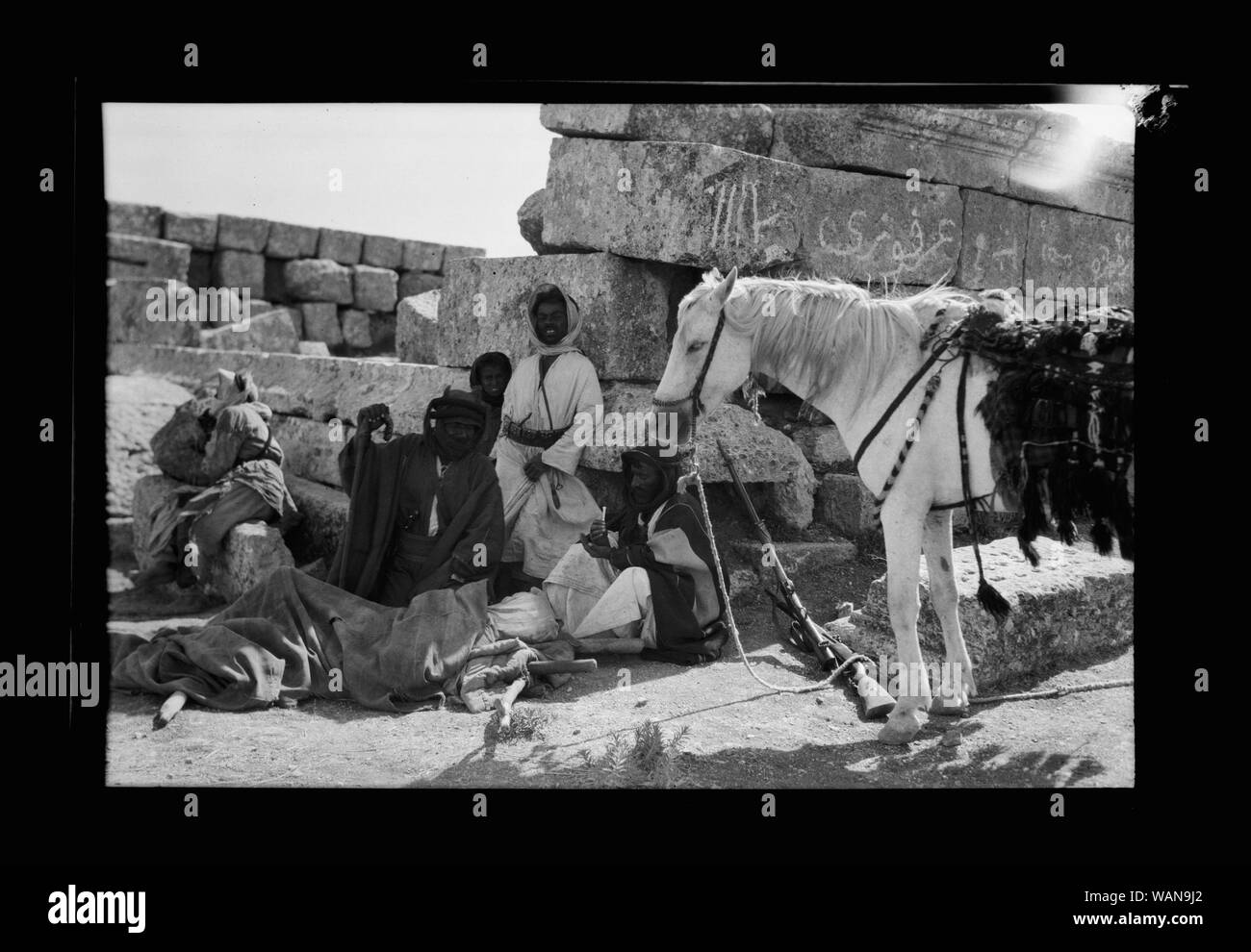 Costumes, characters, etc. Aftermath of a Bedouin raid Stock Photo - Alamy