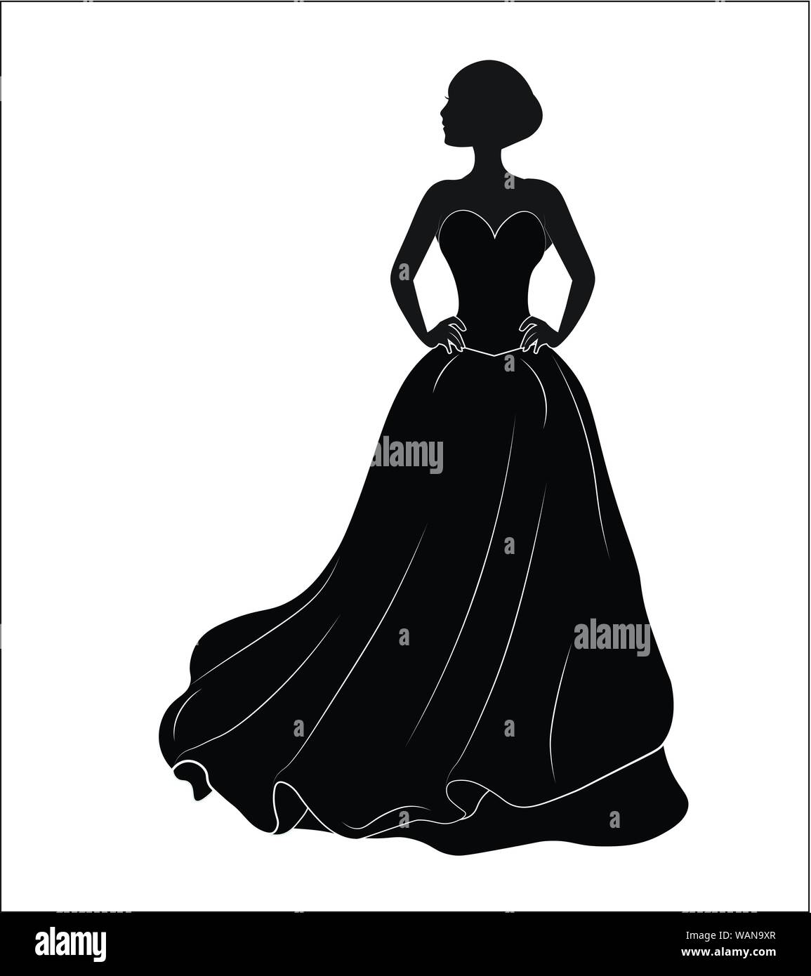 Wedding Dress Outline Clip Art