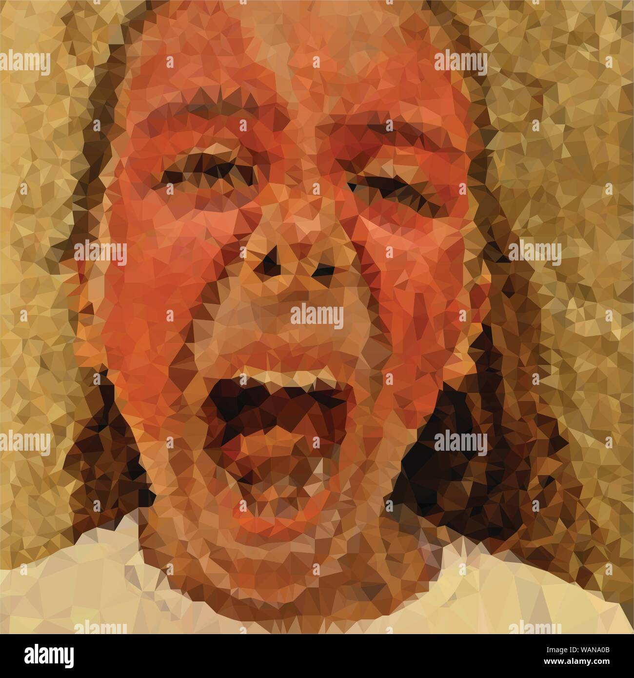 Girl crying triangular low poly, mosaic pattern background, Vector ...