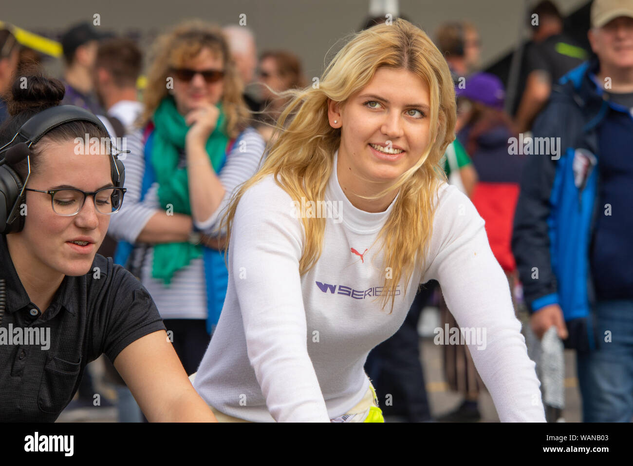 Esmee Hawkey in the paddock on race day. W Series last race of ...