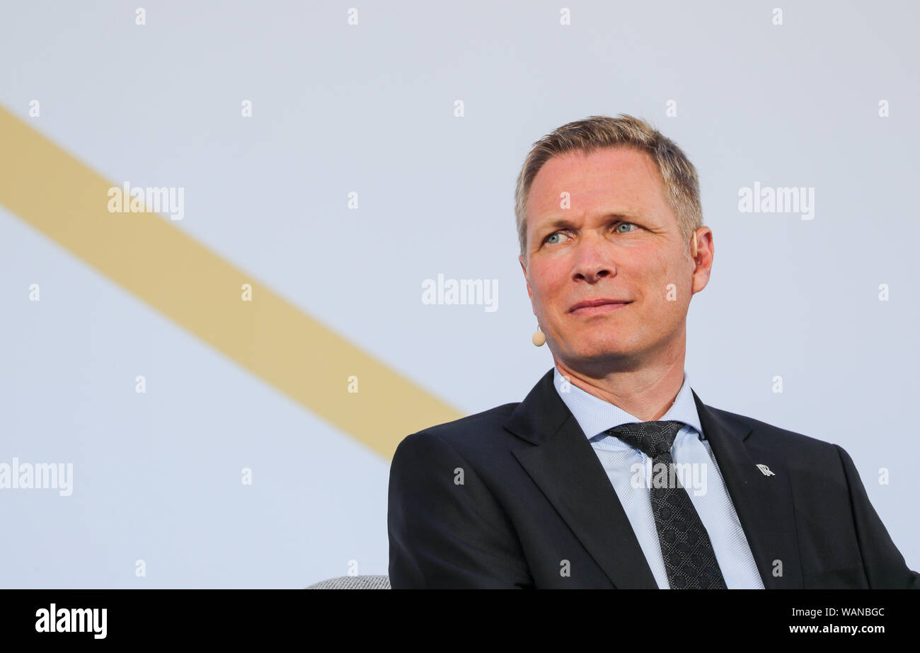 Schkeuditz, Germany. 21st Aug, 2019. Dirk Geisinger, CEO of the engine ...