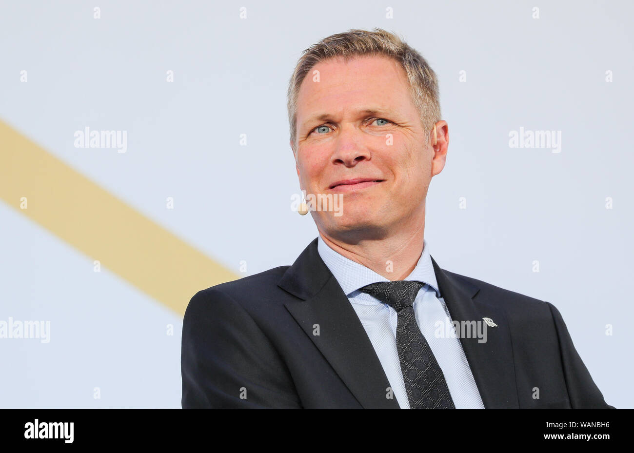 Schkeuditz, Germany. 21st Aug, 2019. Dirk Geisinger, CEO of the engine ...