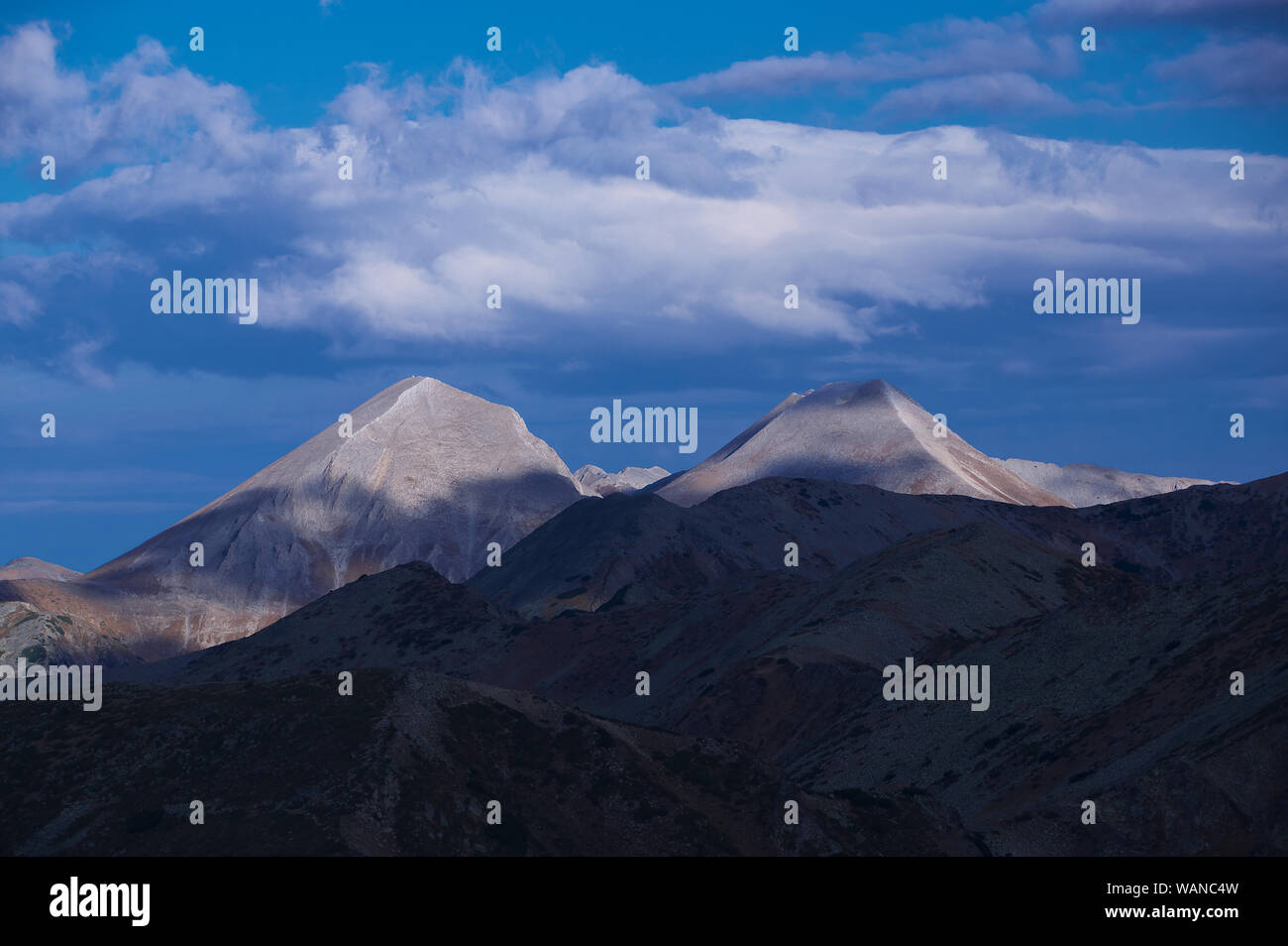 Vihren and Kutelo peaks in the Pirin Mountains Stock Photo - Alamy