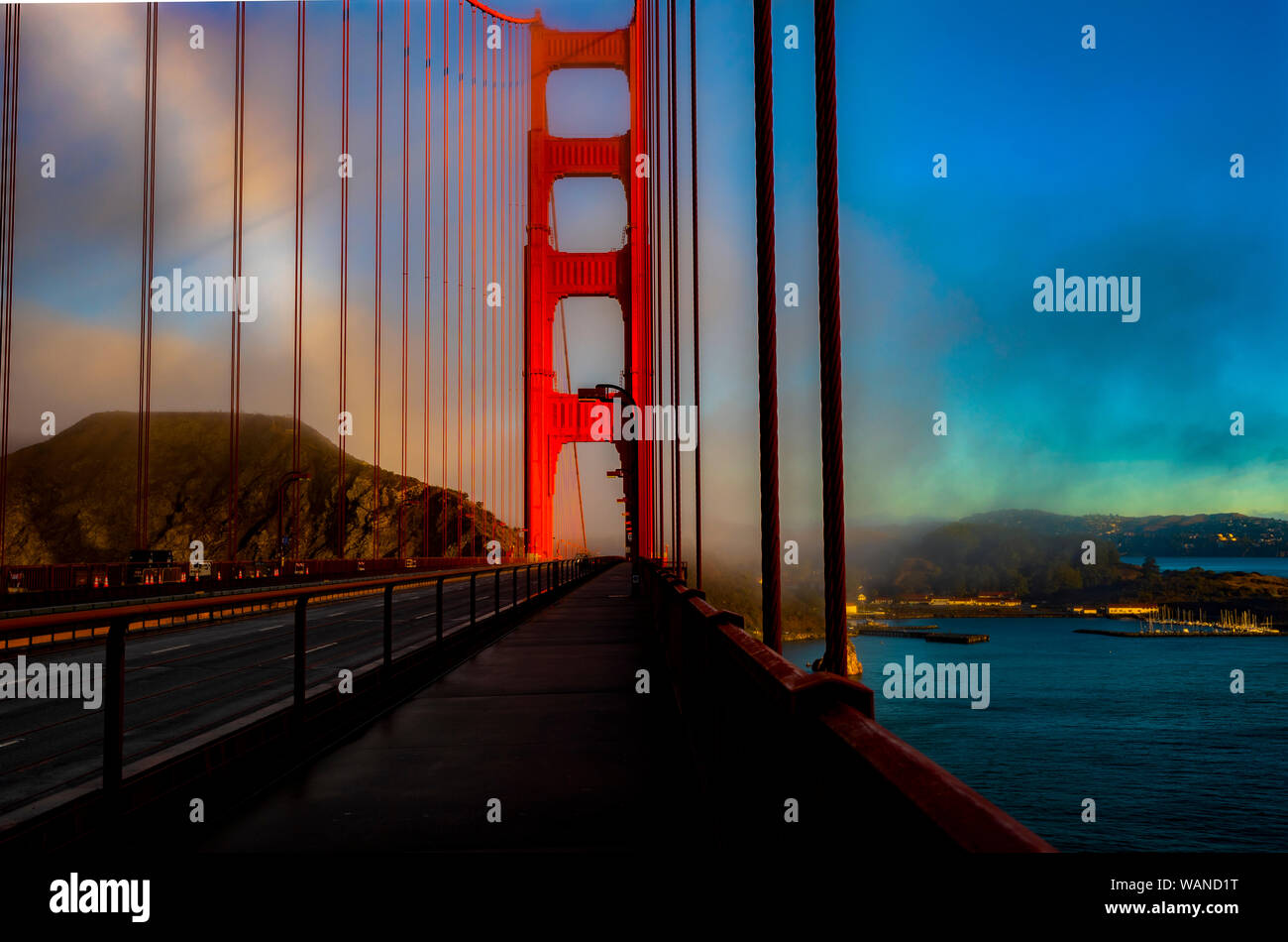 Golden Gate Bridge Empty and Surreal Stock Photo - Alamy