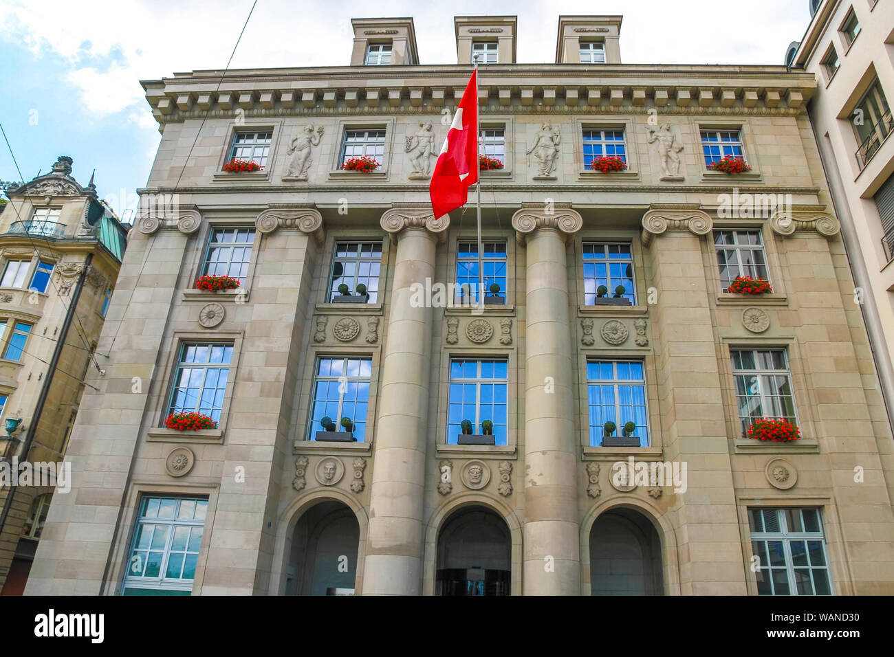 View on the historic architecture of Lucerne, Switzerland on a sunny ...