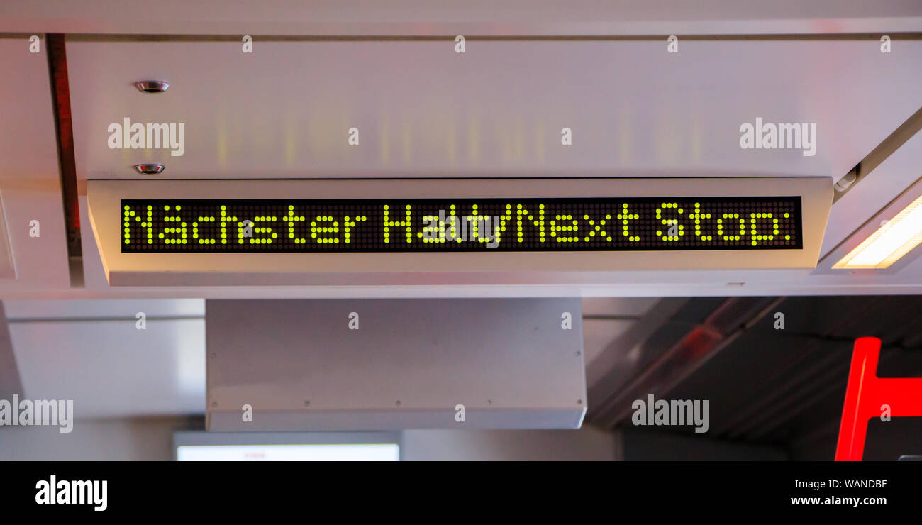 Vienna, Austria - December 16, 2018: S-Bahn, next stop sign, Vienna ...