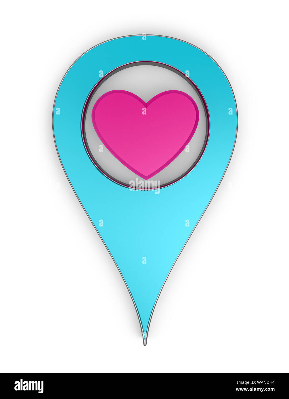 White map pointer heart icon hi-res stock photography and images - Alamy