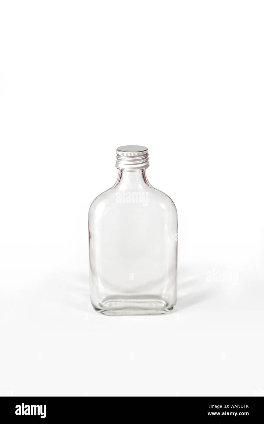 Isolated clear glass bottle white background with clipping path Stock ...