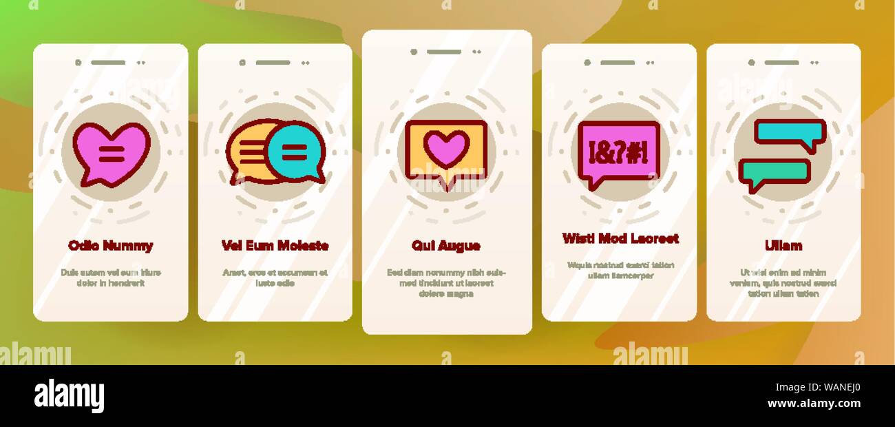 Color Different SMS Message Vector Onboarding Stock Vector Image & Art ...