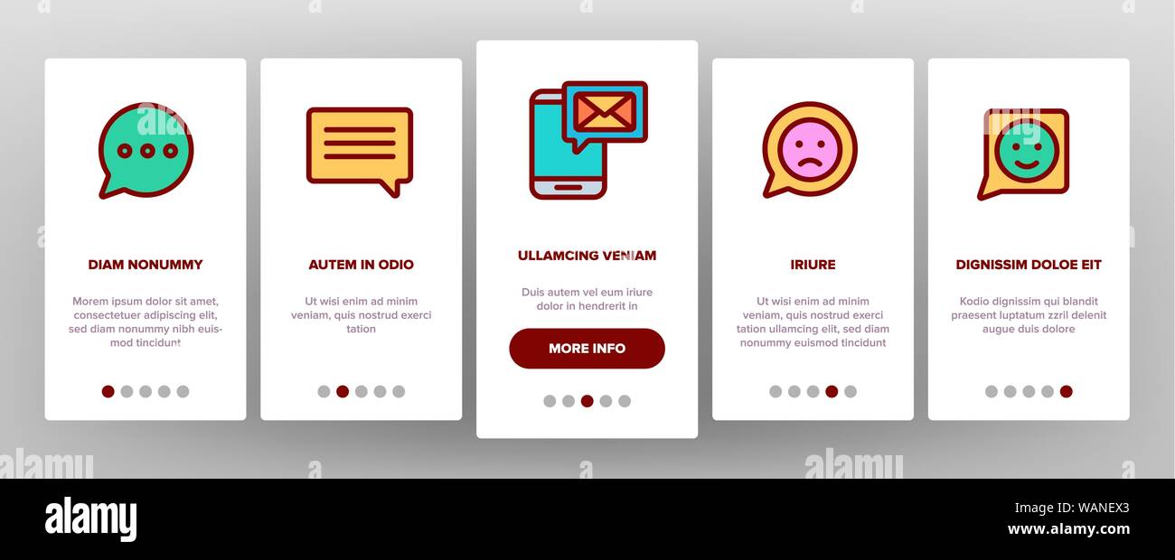Color Different SMS Message Vector Onboarding Stock Vector Image & Art ...