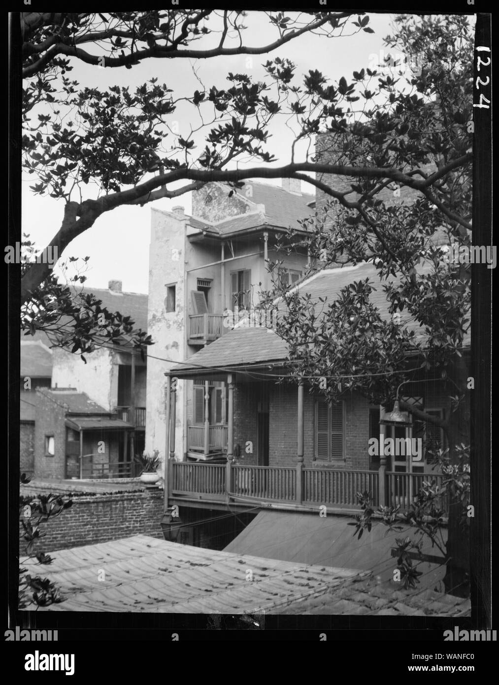 Historic residential building balconies Black and White Stock Photos ...