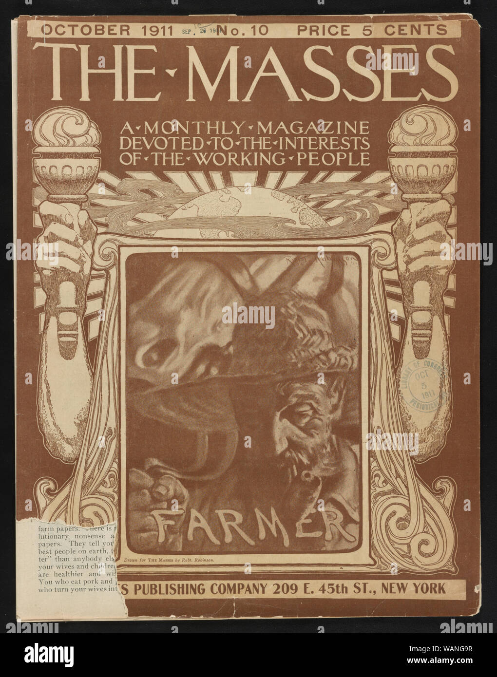 Cover of The Masses magazine with illustration of a farmer] / Drawn for ...