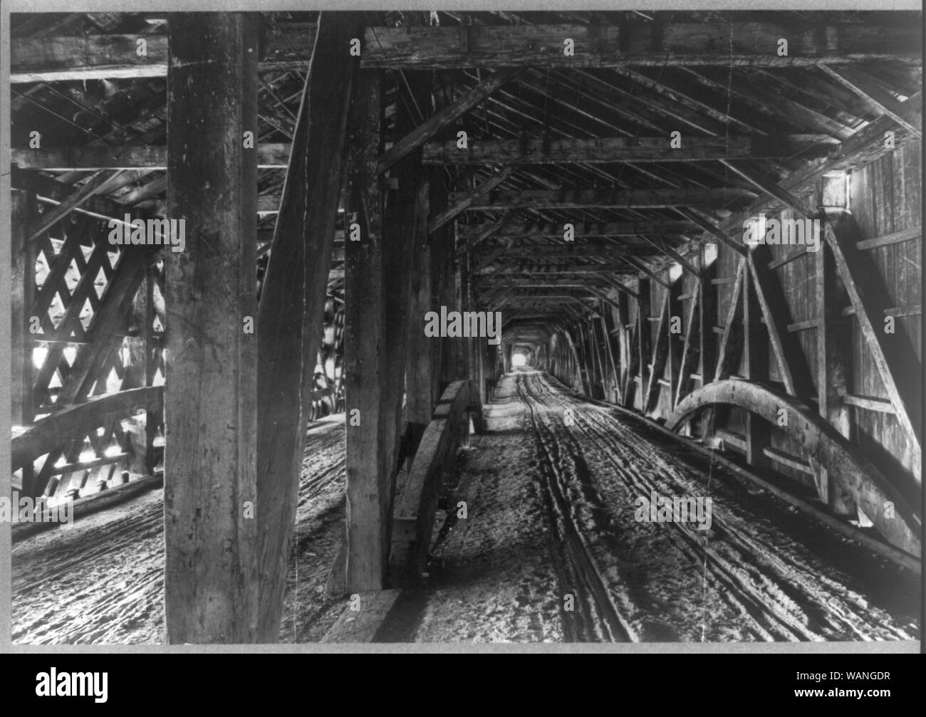 Covered bridge from inside Stock Photo - Alamy