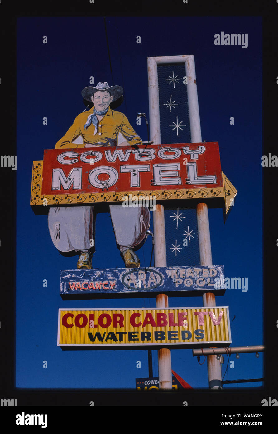 Cowboy Motel sign, Amarillo, Texas Stock Photo - Alamy