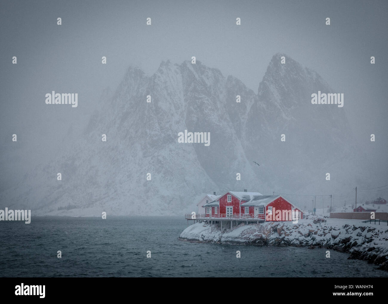 Red Houses in Stunning Norway Stock Photo - Alamy