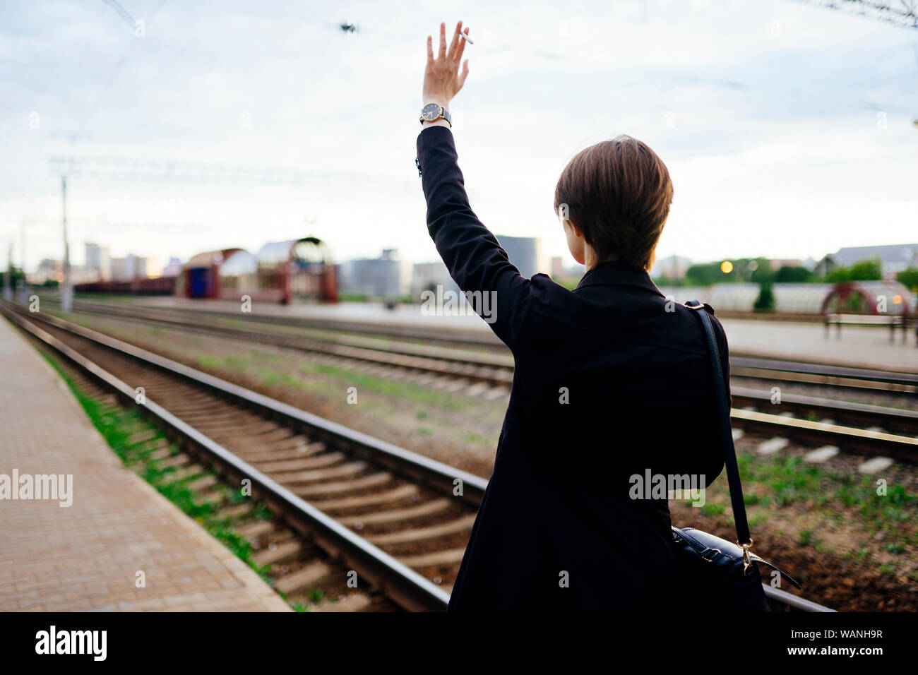 Hand woman passenger holding hi-res stock photography and images - Alamy