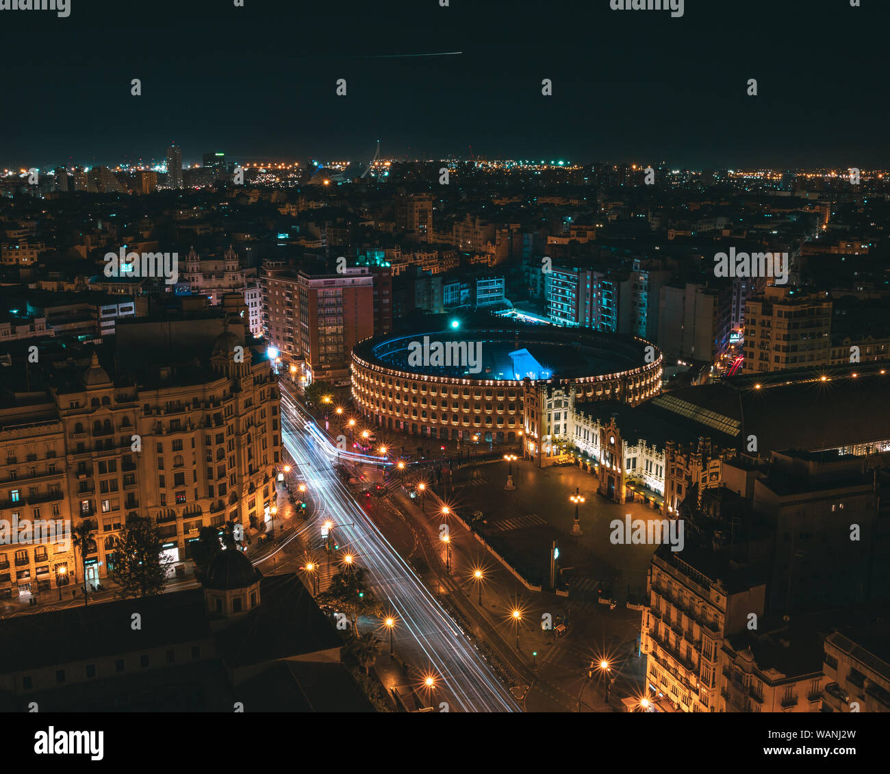 Bullfighting ring plaza de toros live concert valencia night city izal ...