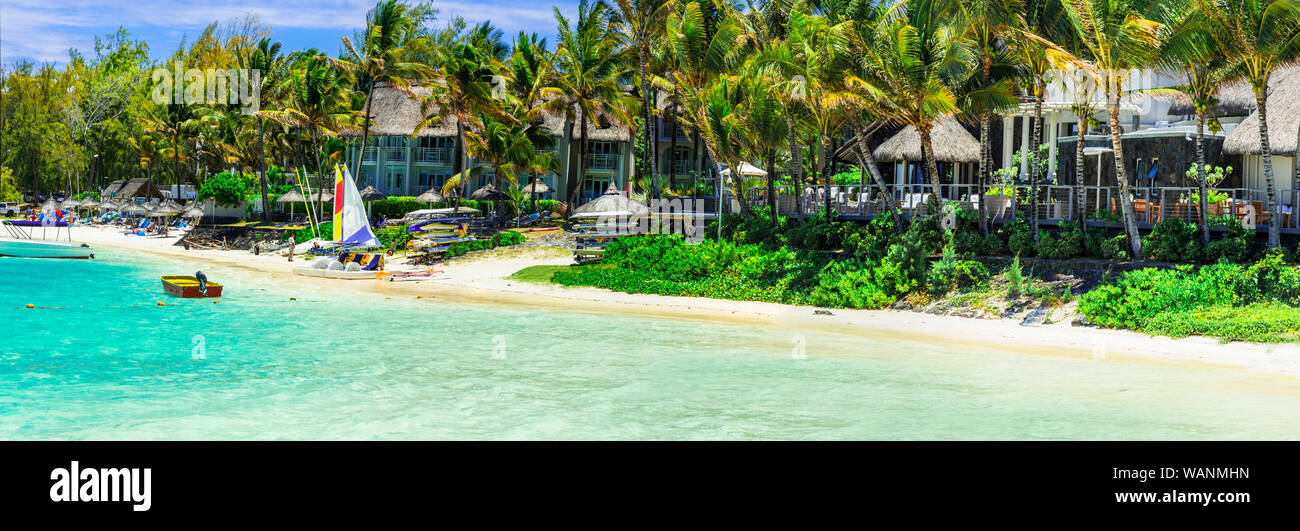 Luxury resort in tropical paradise,Mauritius island Stock Photo - Alamy
