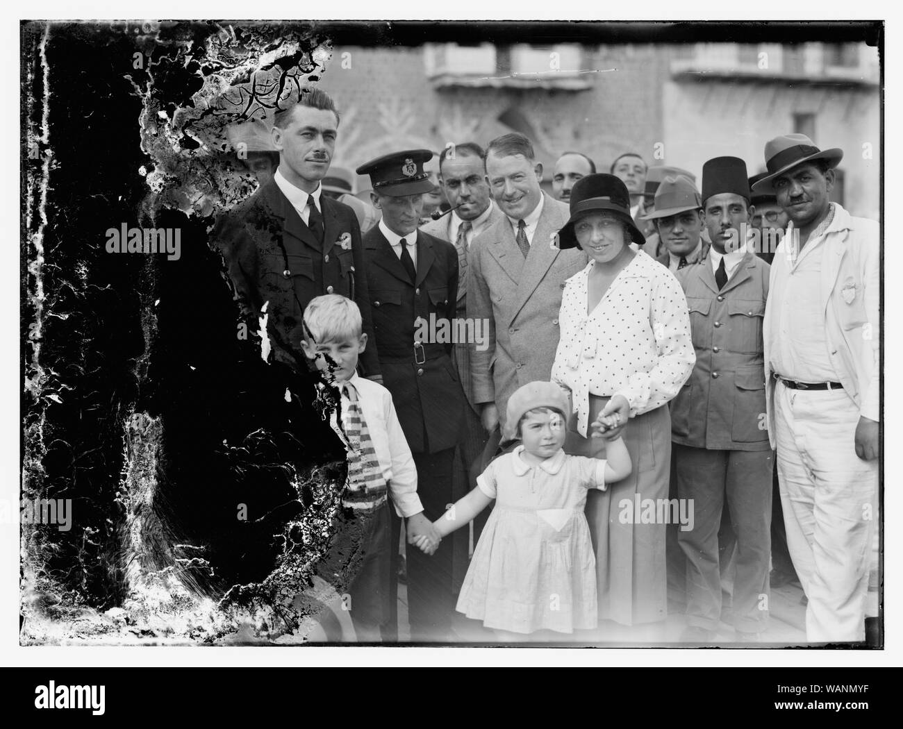 Crowd at arrival of Satyrus sea plane girl is Pamela Cross Stock Photo ...