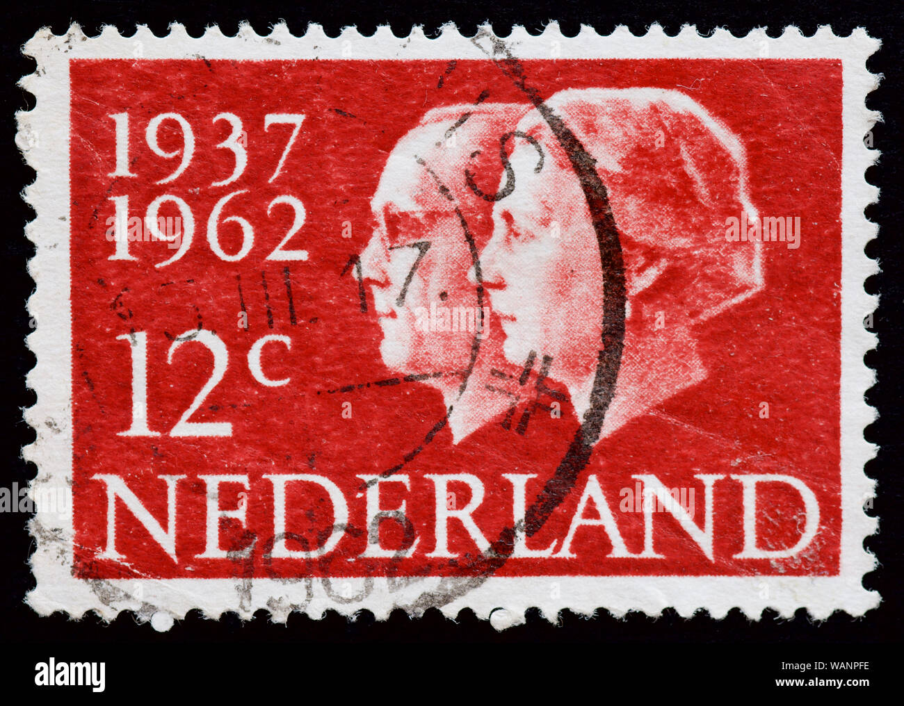 Netherlands Postage Stamp - Queen Juliana and Prince Bernhard Stock ...
