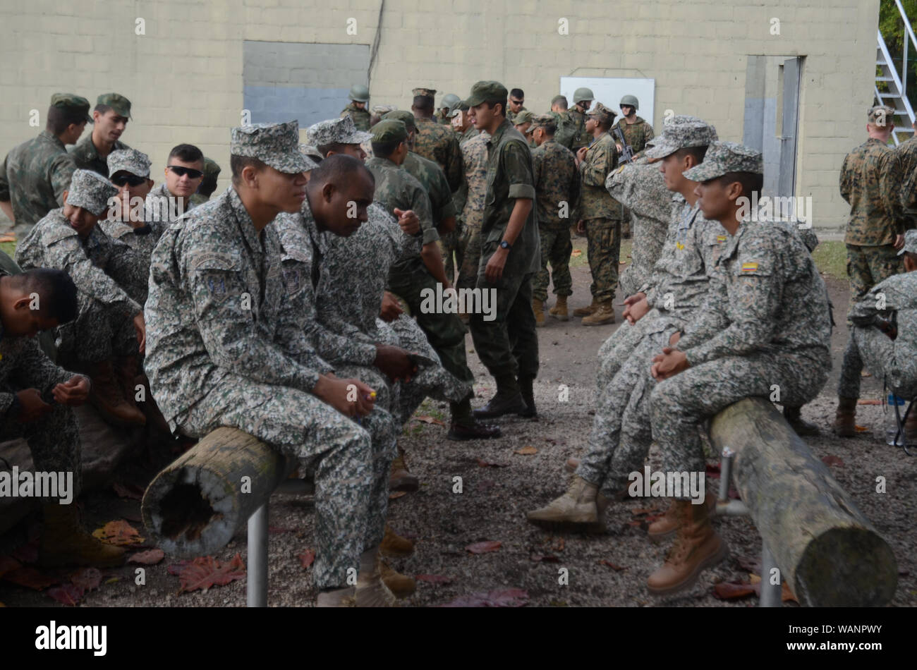 Rio De Janeiro, Brazil. 21st Aug, 2019. Colombian Marines during ...