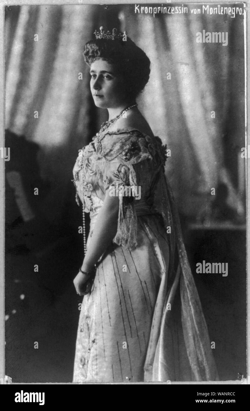 Crown Princess of Montenegro, three-quarter length portrait, standing ...