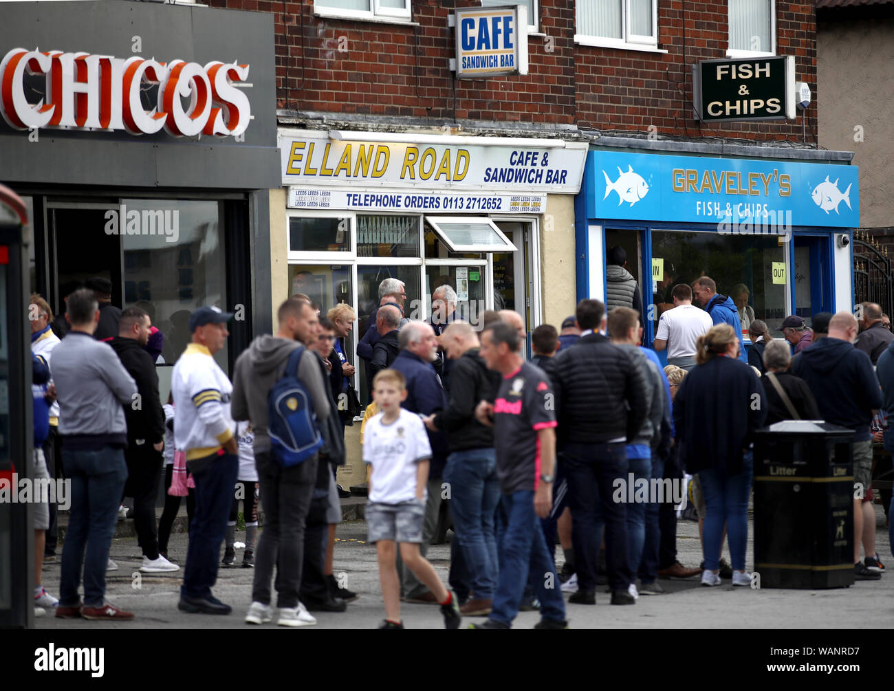 Fans make their way to Elland Road, Leeds Stock Photo - Alamy