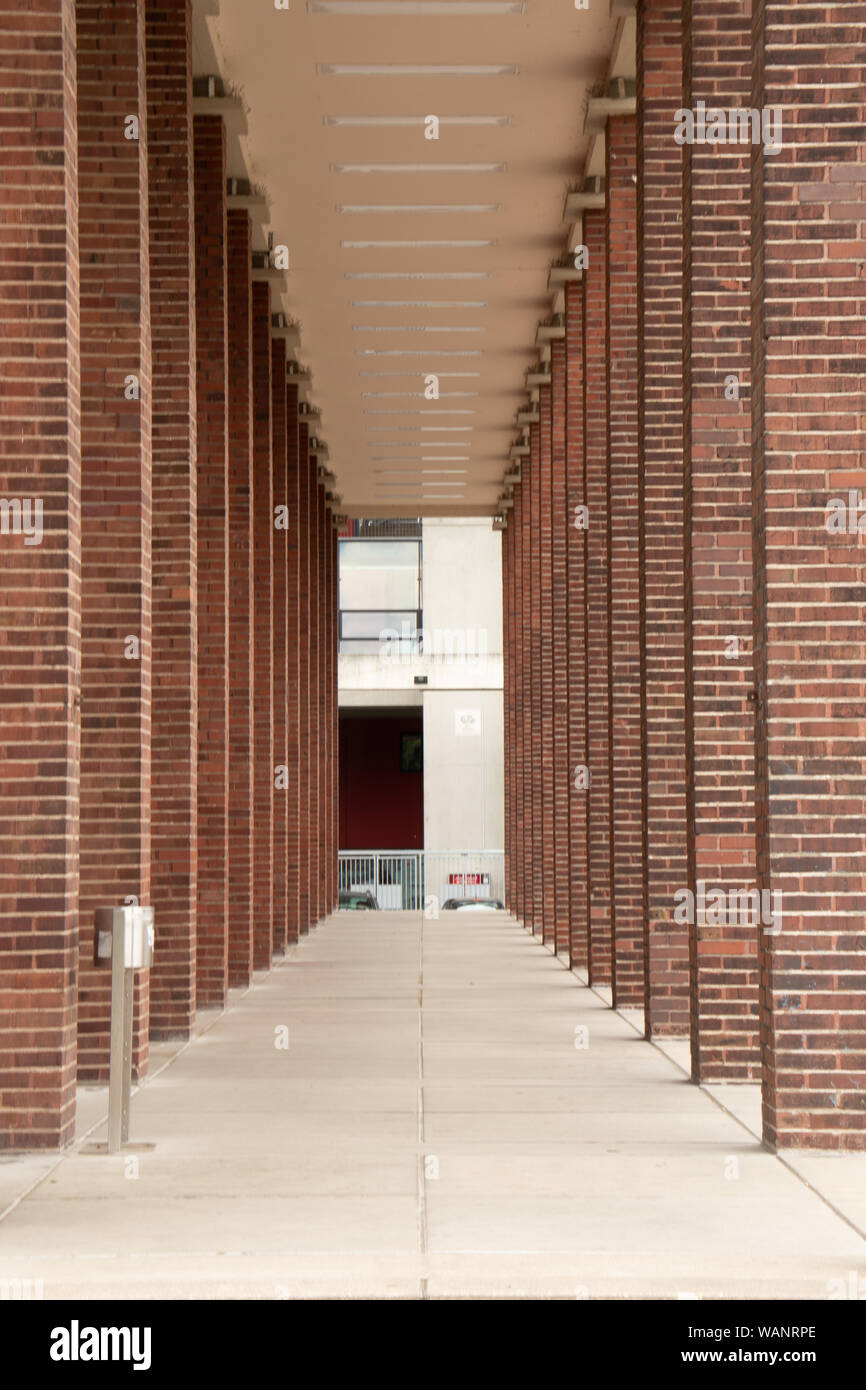 column way at Rheinenergie stadium, back entrance, Cologne Stock Photo ...